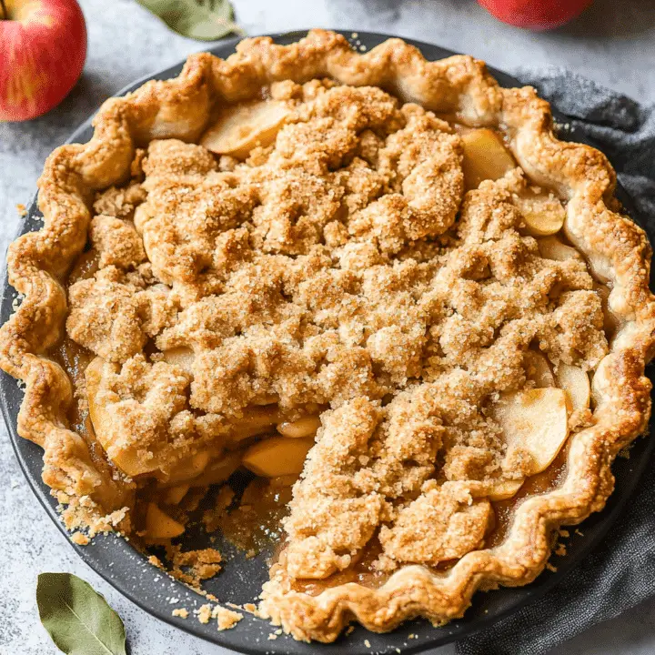 Apple Crumble Pie Recipe - cookingwithjessica.com