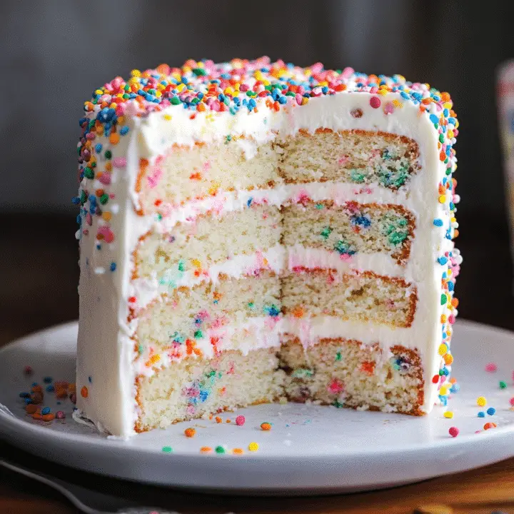 Funfetti Layer Cake Recipe - cookingwithjessica.com