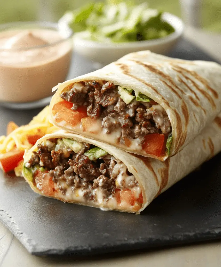 Cheesy Beef Fiesta Wraps Recipe - cookingwithjessica.com