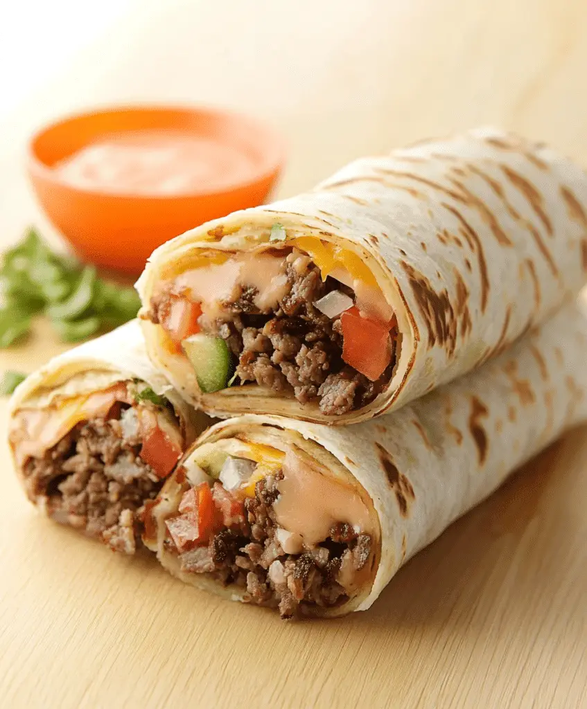 Cheesy Beef Fiesta Wraps Recipe - cookingwithjessica.com