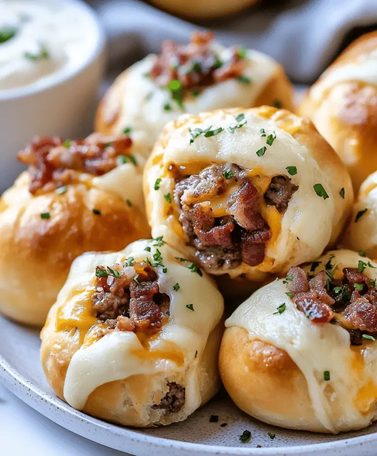 Garlic Parmesan Bacon Cheeseburger Bombs - cookingwithjessica.com