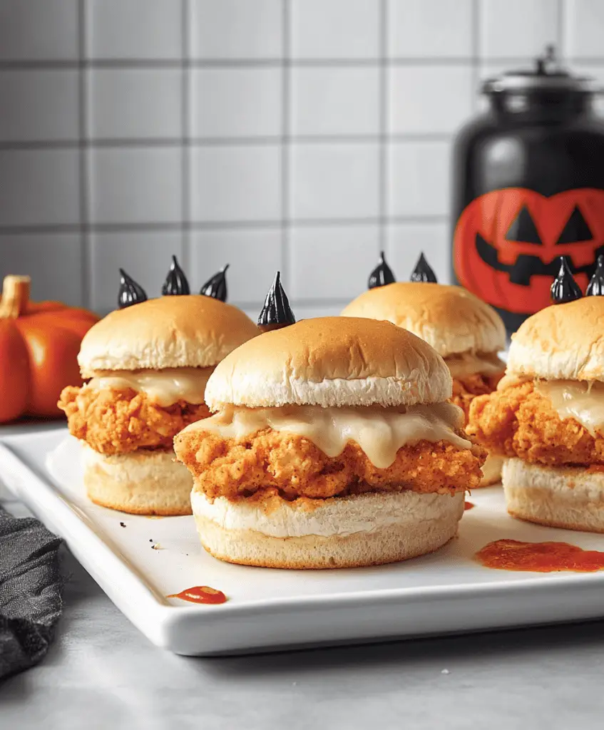 Halloween Chicken Parmesan Sliders Recipe - cookingwithjessica.com
