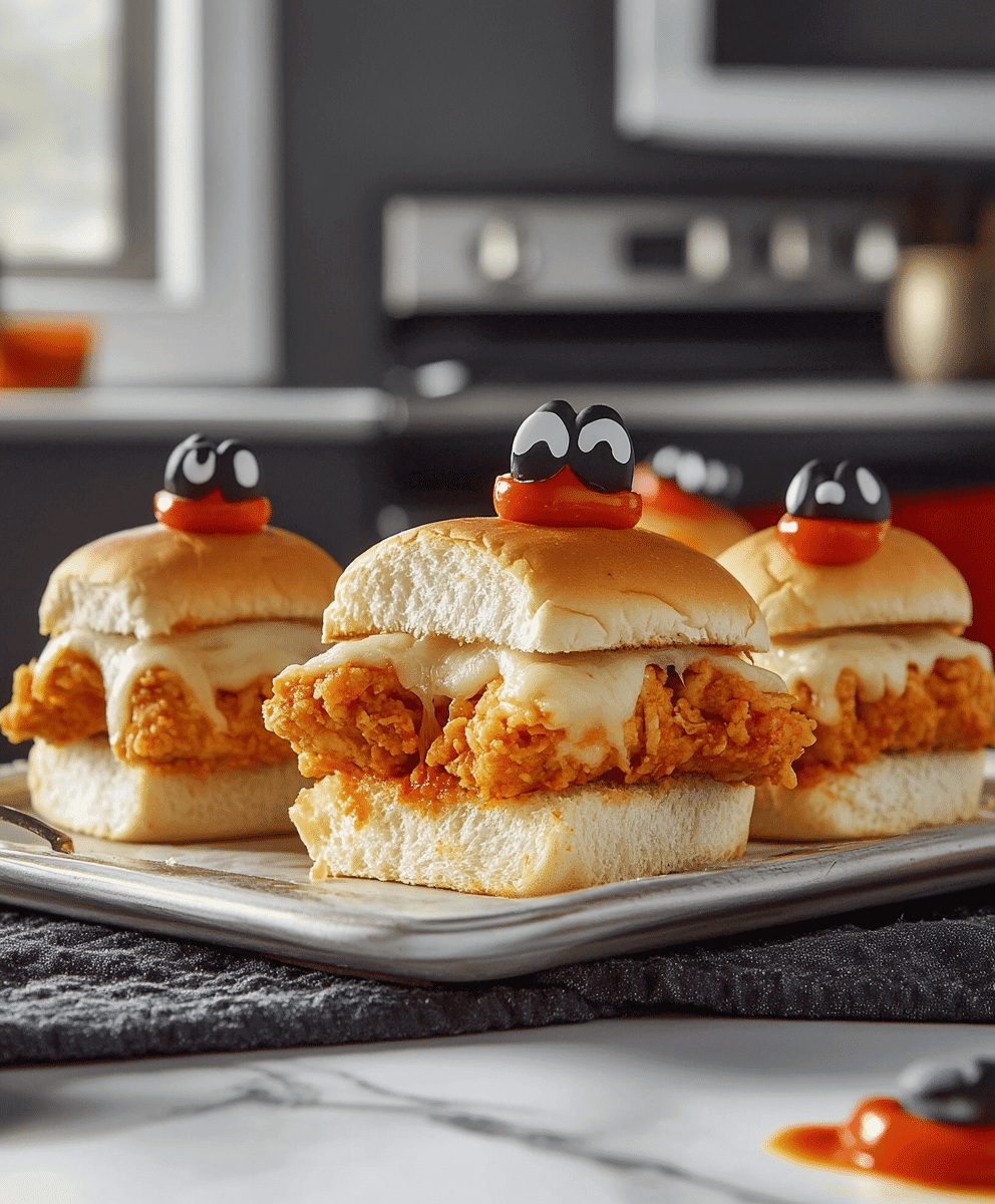 Halloween Chicken Parmesan Sliders Recipe - cookingwithjessica.com