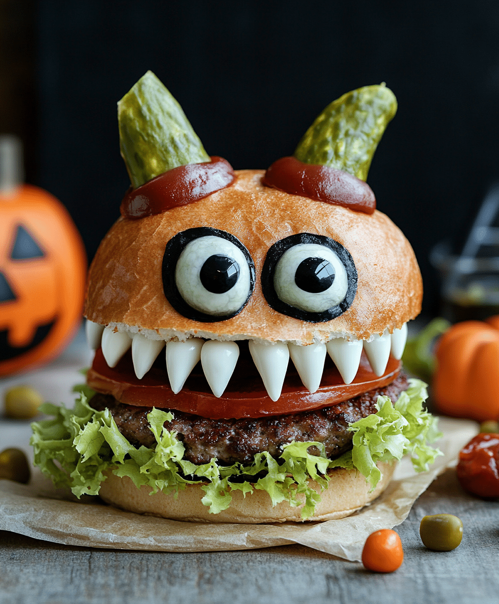 Halloween Monster Burgers Recipe - cookingwithjessica.com