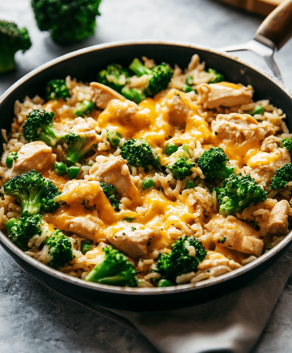 One Pan Cheesy Chicken Broccoli And Rice Recipe - cookingwithjessica.com