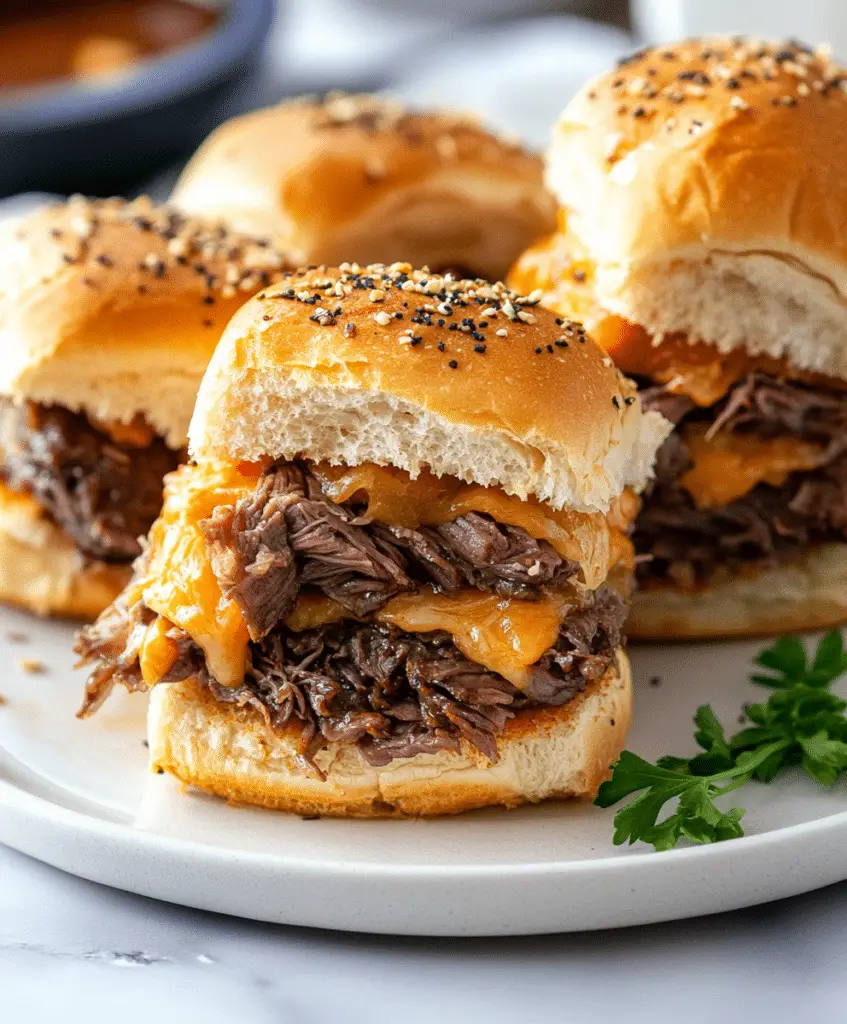 Easy Roast Beef And Cheddar Sliders Recipe - cookingwithjessica.com
