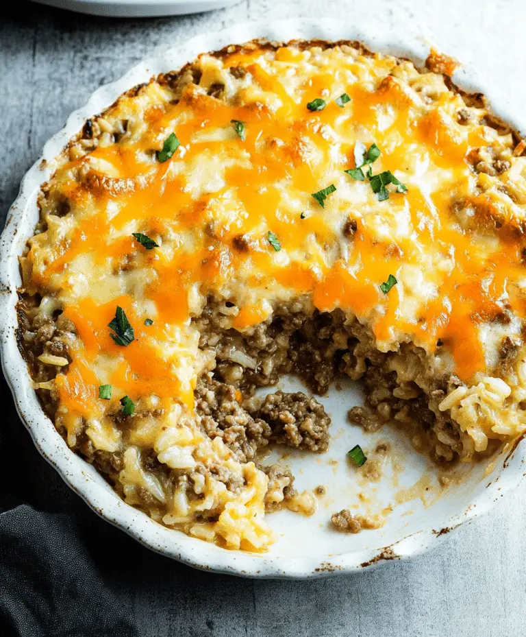 Cheesy Ground Beef And Rice Casserole Recipe - cookingwithjessica.com