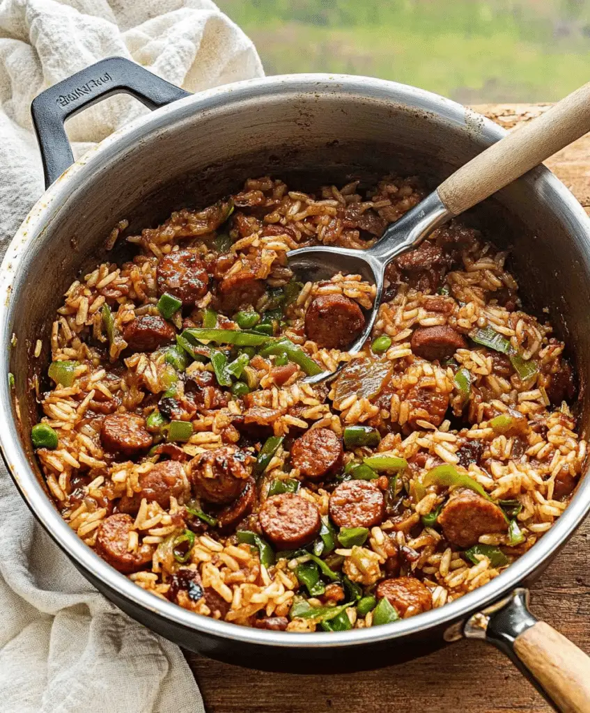 Cajun Sausage And Rice Skillet Recipe - cookingwithjessica.com