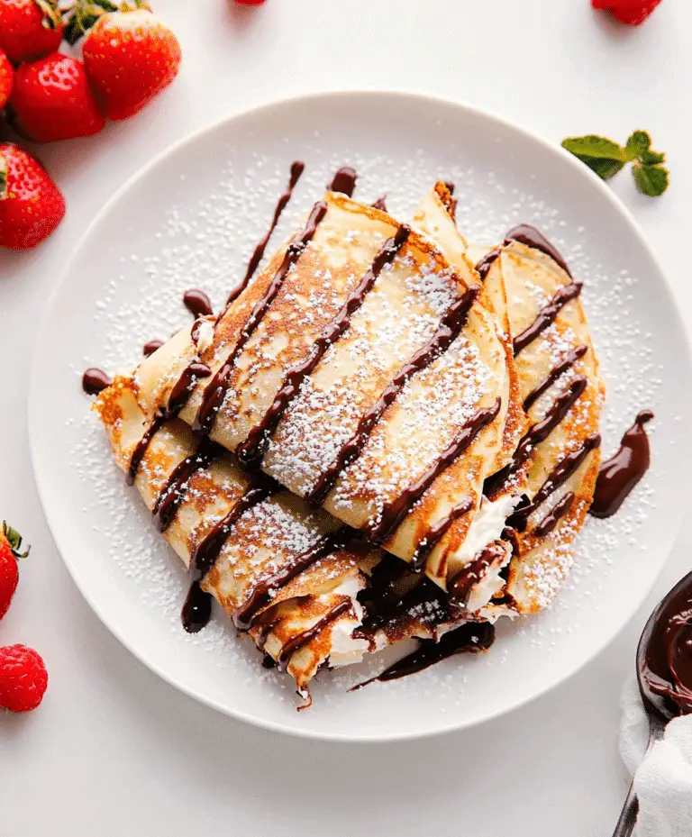 Nutella Cream-filled Crepes Recipe - cookingwithjessica.com