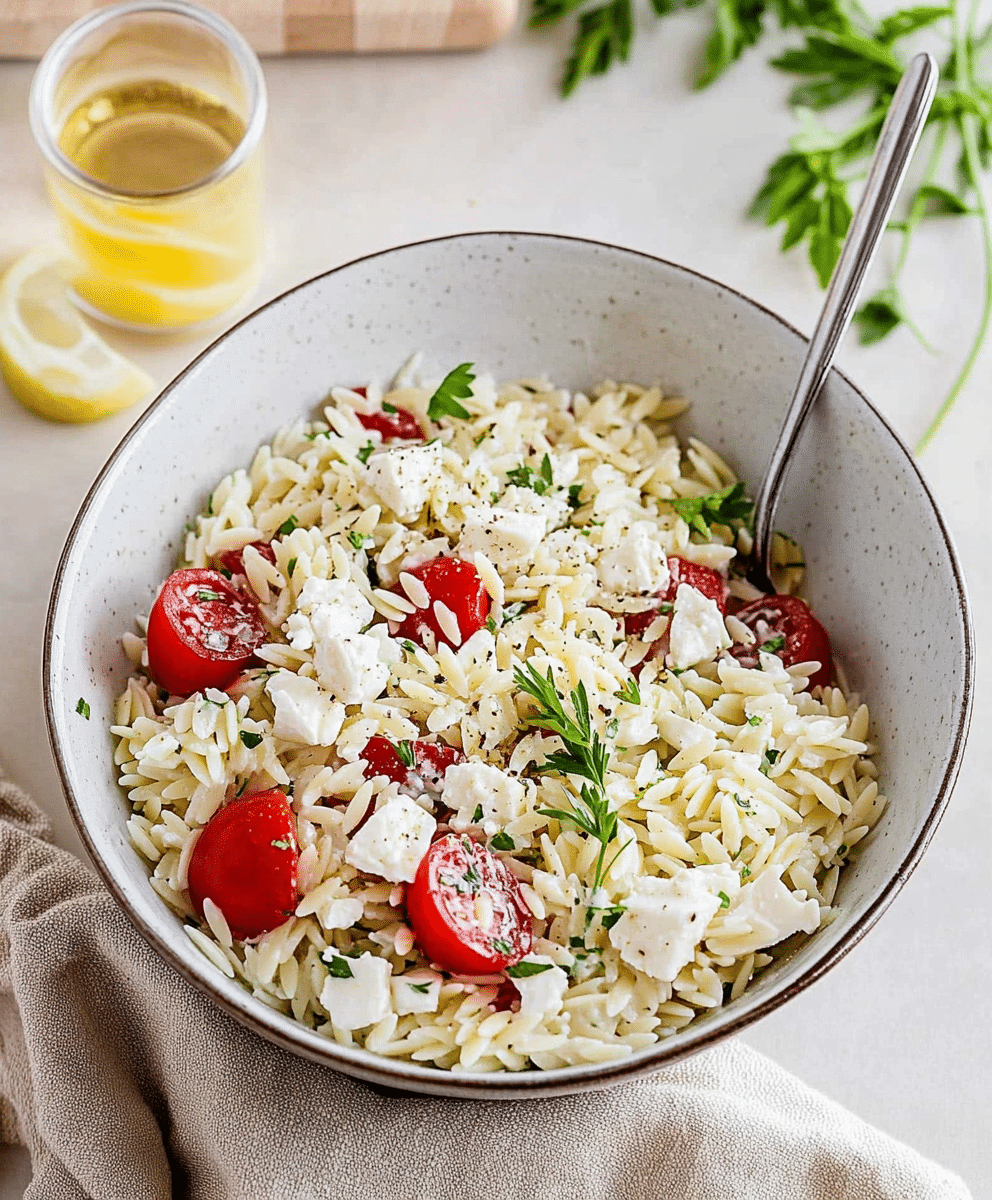 Greek Orzo Pasta Salad Recipe - cookingwithjessica.com