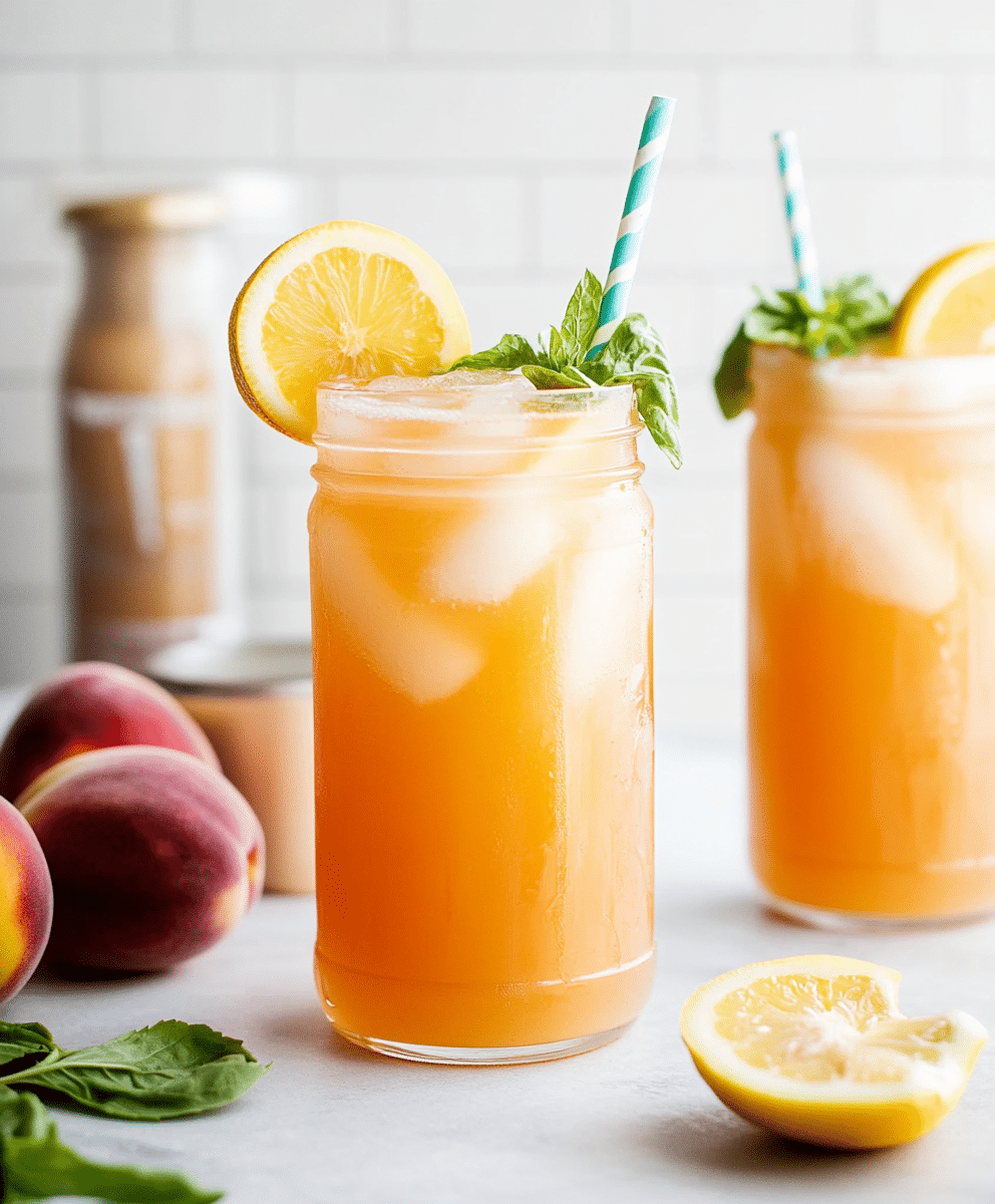 Peach Lemonade Recipe - cookingwithjessica.com