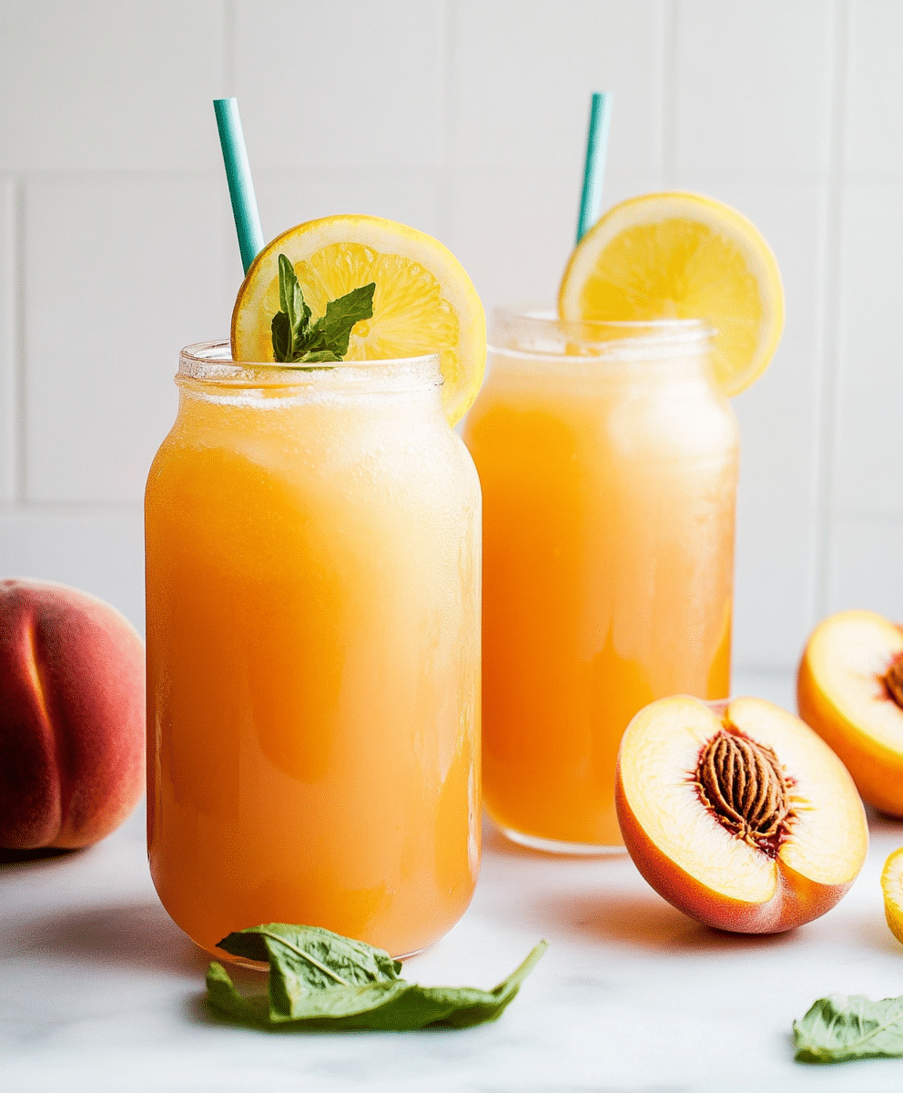 Peach Lemonade Recipe - cookingwithjessica.com