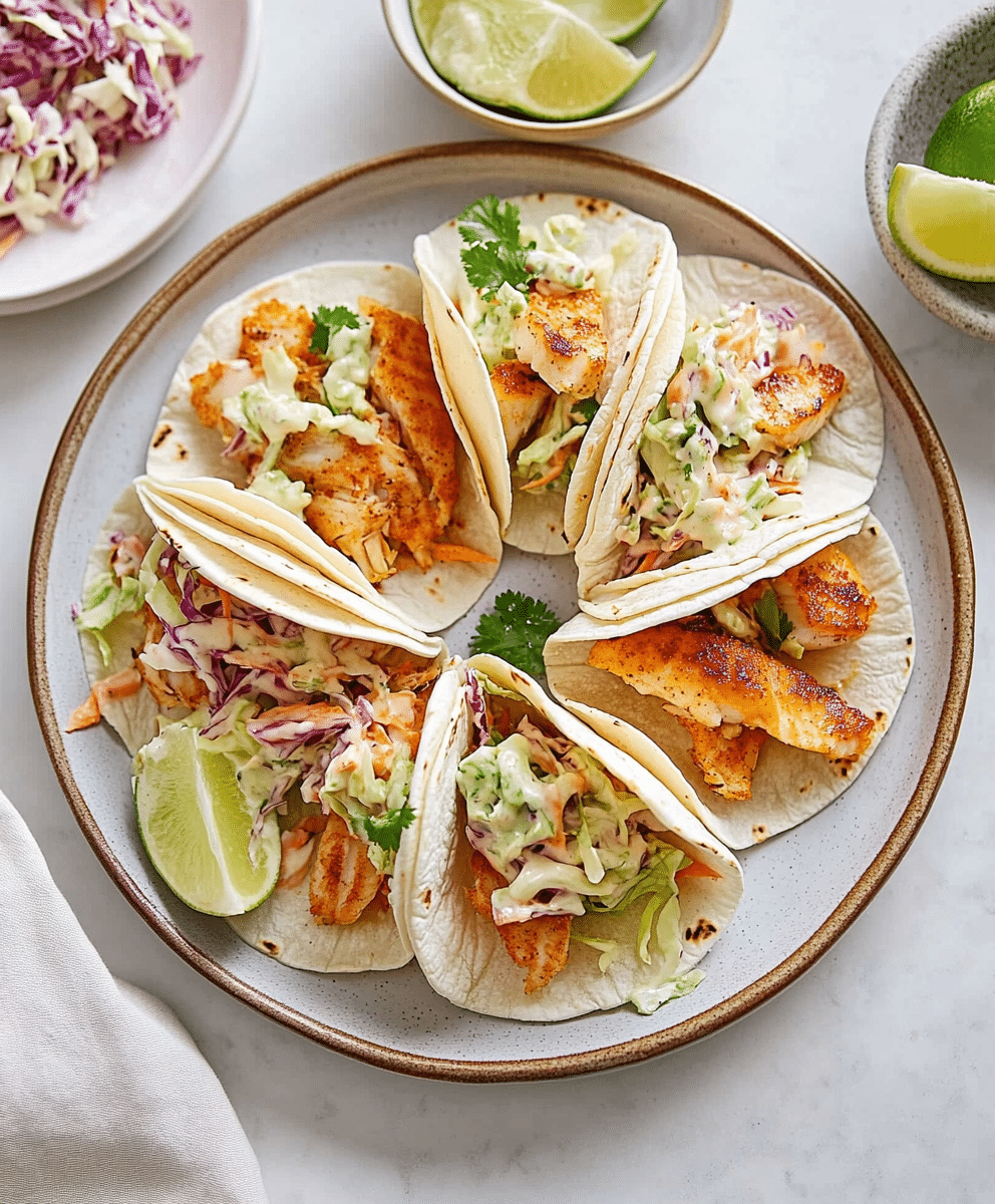 Summer Fish Tacos with Cabbage Slaw Seafood Recipe - cookingwithjessica.com