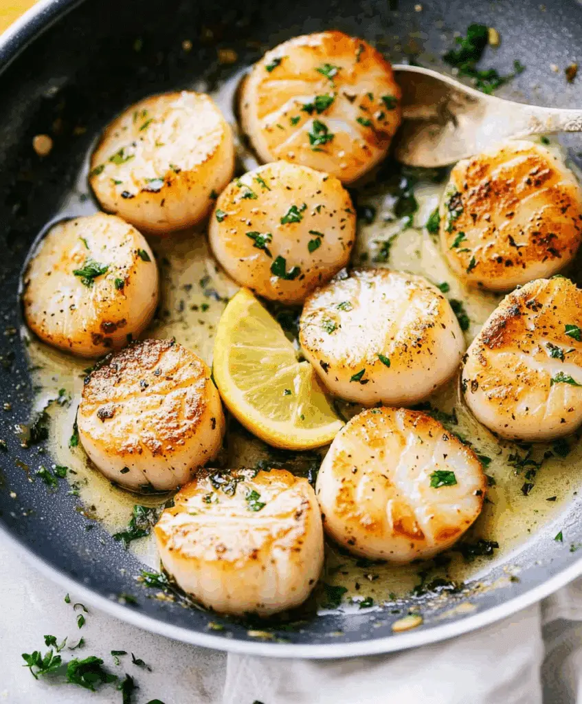 Summer Seared Scallops with Herb Sauce Seafood Recipe ...